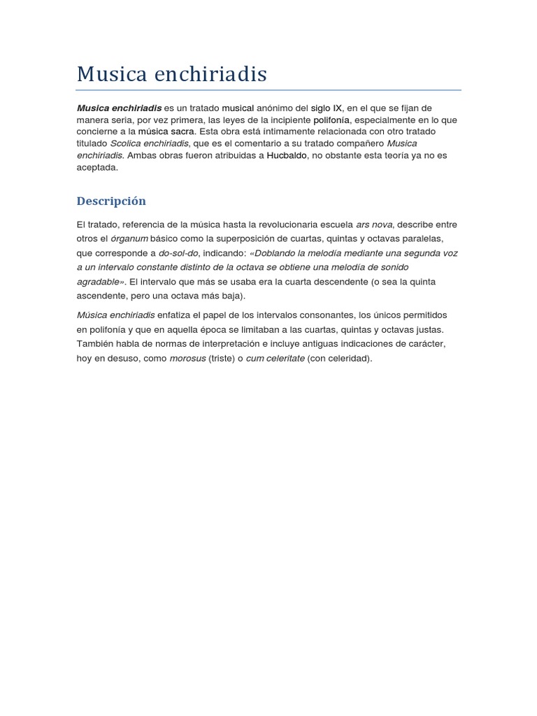 Musica Enchiriadis | PDF | Composiciones Musicales | Teoría musical