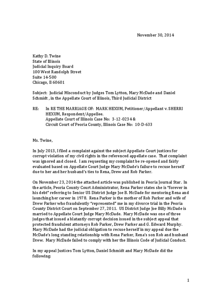 Judicial Misconduct in Illinois | PDF | Judge | Judicial Disqualification