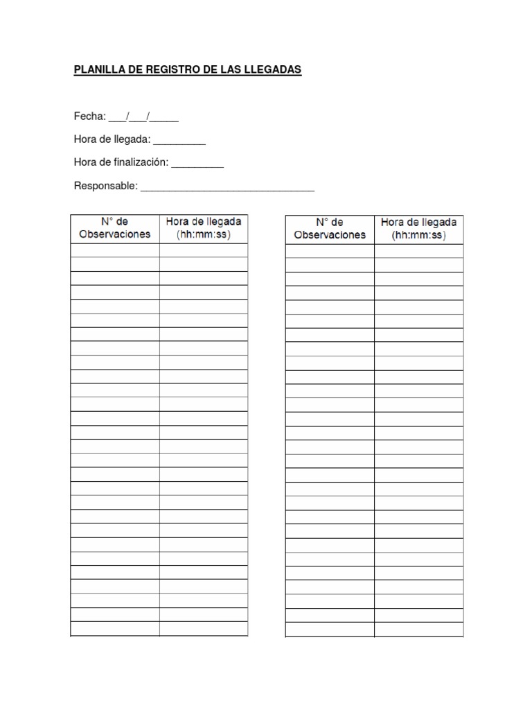 Planilla de Llegadas PDF | PDF | Informática y tecnología de la información