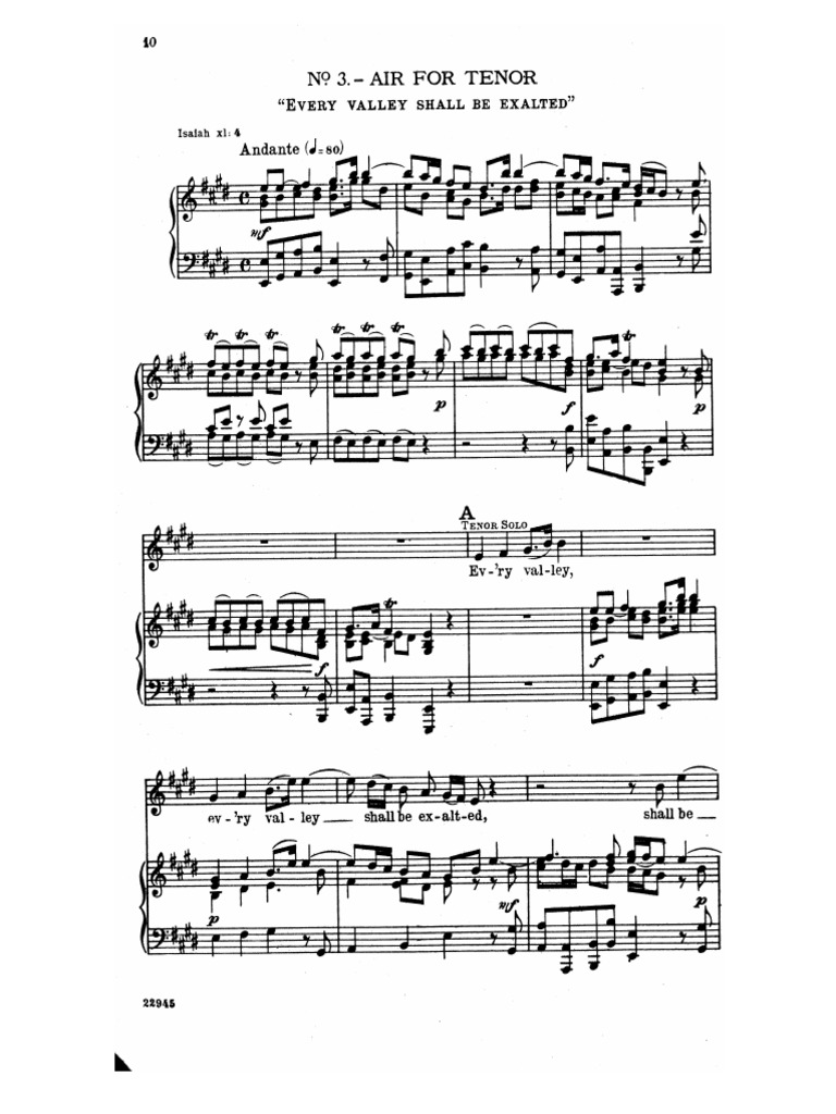 Every Valley Messiah de GF Handel | PDF