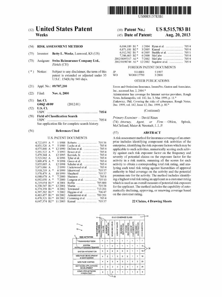 Ulllted States Patent (10) Patent N0.: US 8,515,783 B1 | PDF ...