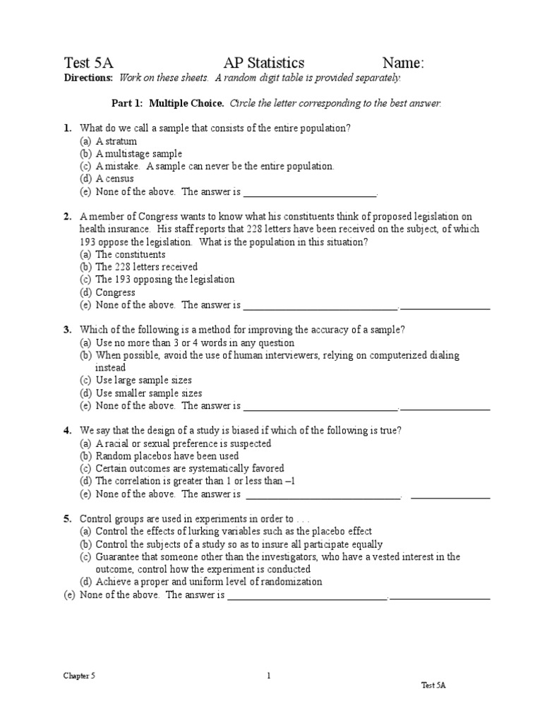Test 5 A | Download Free PDF | Scientific Control | Experiment