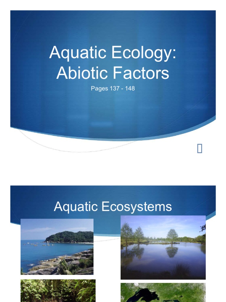 Aquatic Ecology (Abiotic Components) PowerPoint | PDF | Eutrophication ...