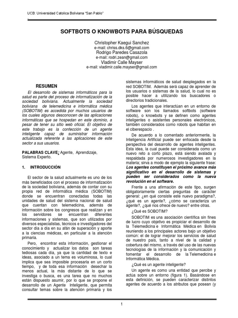 Softbots o Knowbots para Búsquedas | PDF | Internet | Informática