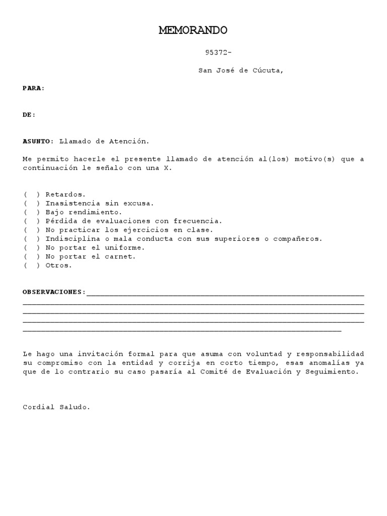 Formato Memorando | PDF