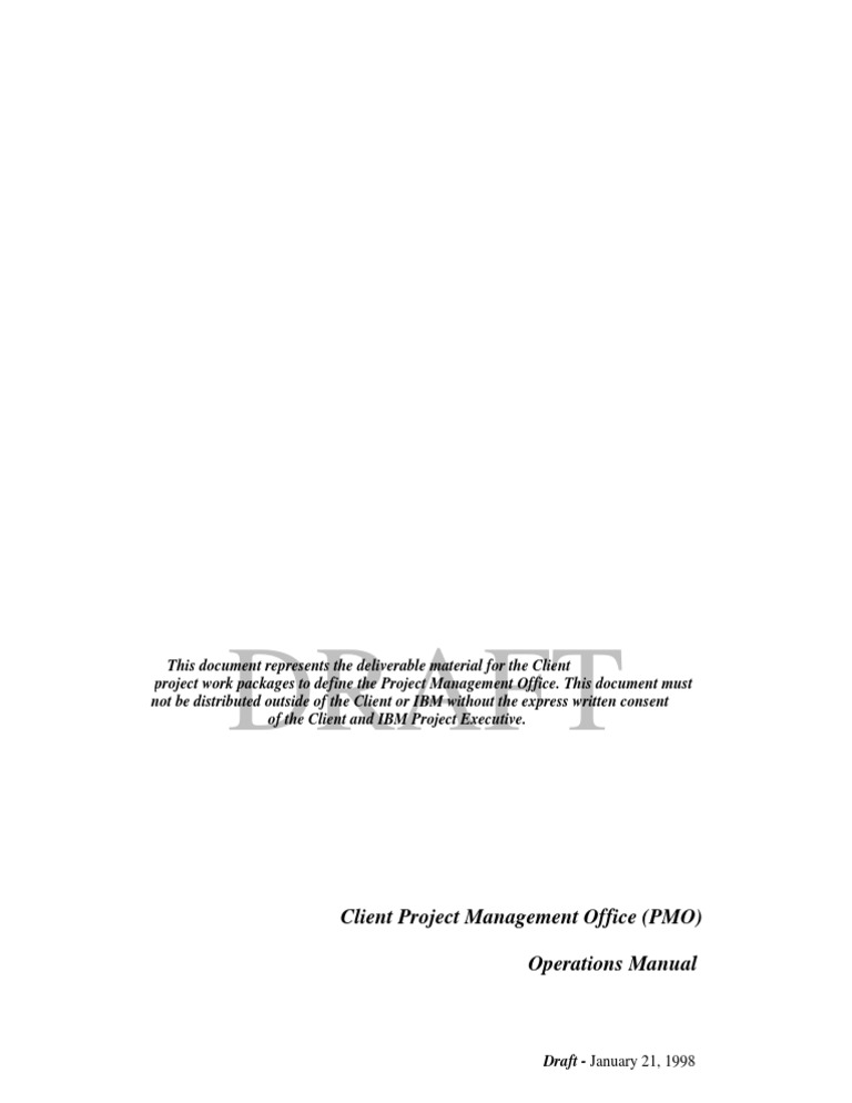 Client Project Management Office (PMO) - Operations Manual | PDF | Project Management | Computing