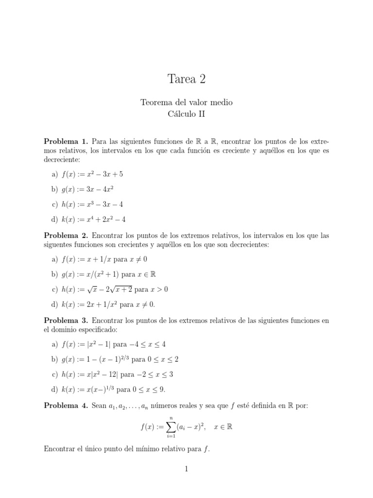 Latex Tarea | PDF | Intervalo (Matemáticas) | Derivado