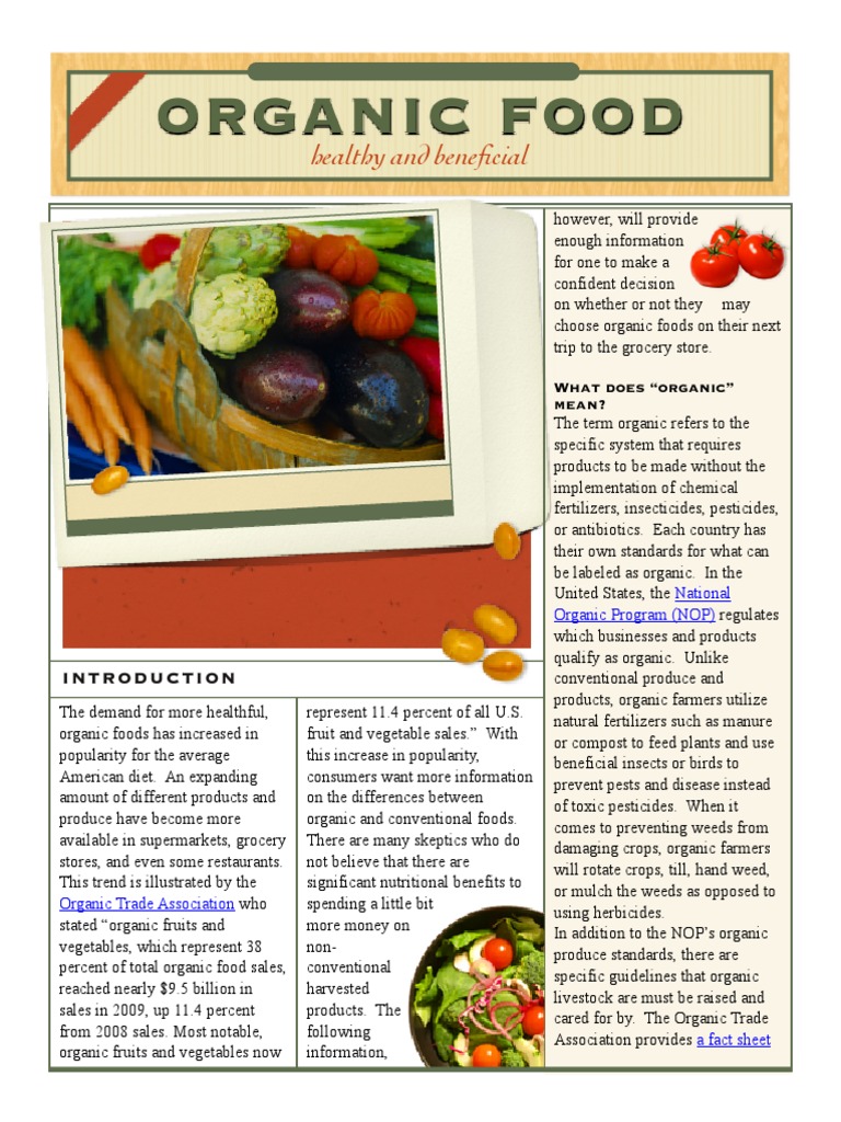 Organic Food Fact Sheet | PDF | Organic Farming | Organic Foods