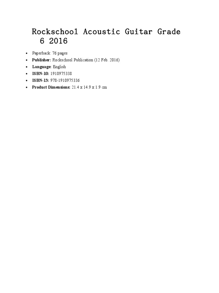 Rockschool Acoustic Guitar Grade 6 2016 | PDF