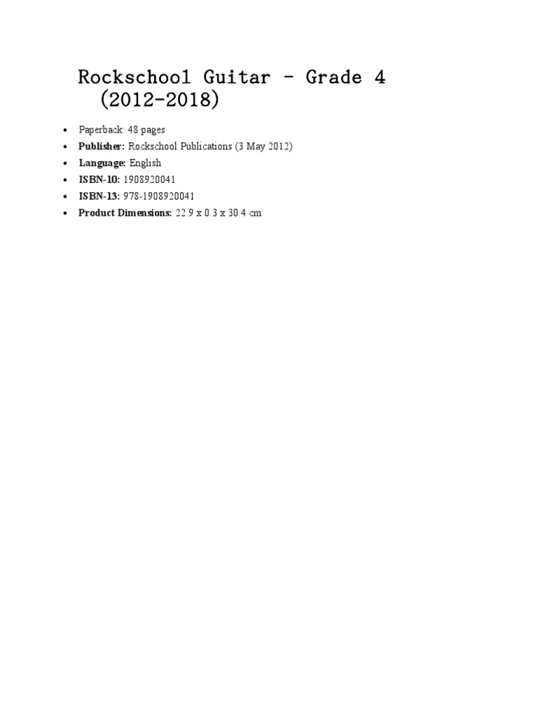 Rockschool Guitar Grade 4 Overview | PDF