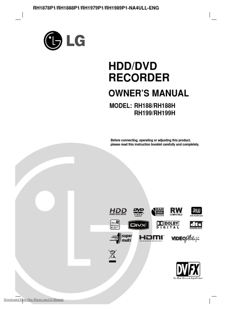 LG RH188 | PDF | Hdmi | Ac Power Plugs And Sockets