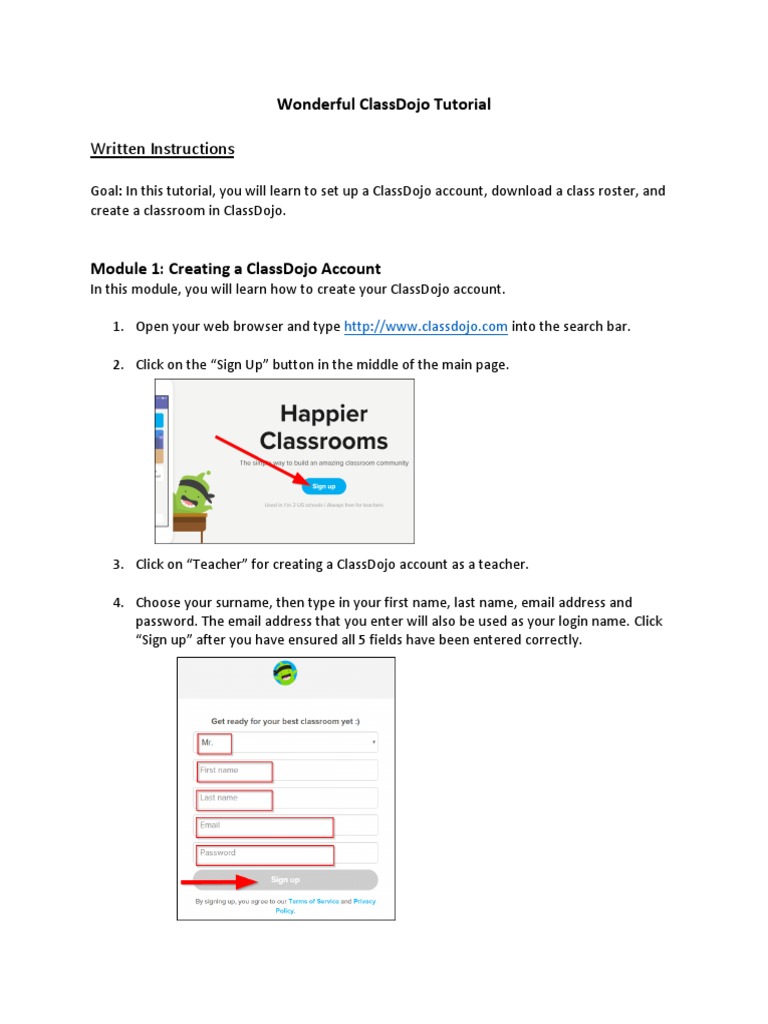 ClassDojo Setup Guide for Teachers | PDF | Career & Growth | Computers