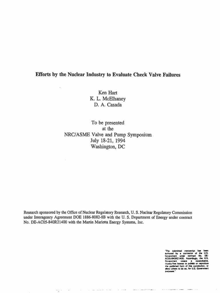 Check Valve Failure | PDF | Reliability Engineering | Valve