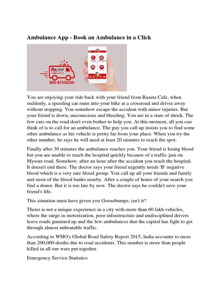 Ambulance App - Book An Ambulance in A Click | PDF | Emergency Medical ...