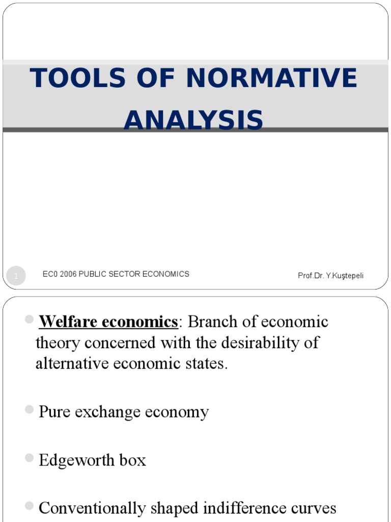 3-Tools of Normative Analysis | PDF | Welfare Economics | Pareto Efficiency