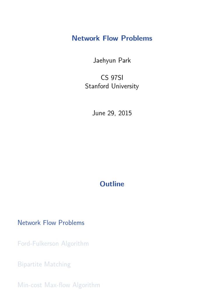 Network Flow Problems | PDF | Mathematical Relations | Operations Research