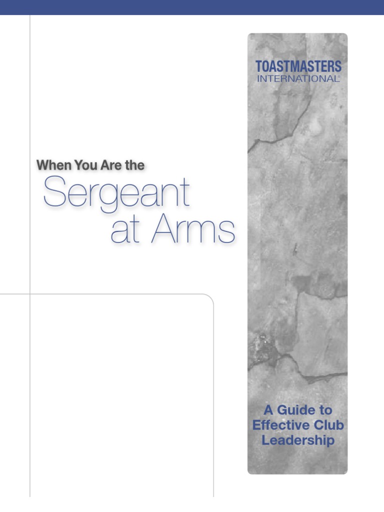 When You Are A Seargent at Arms at Toastmasters | PDF | Committee ...