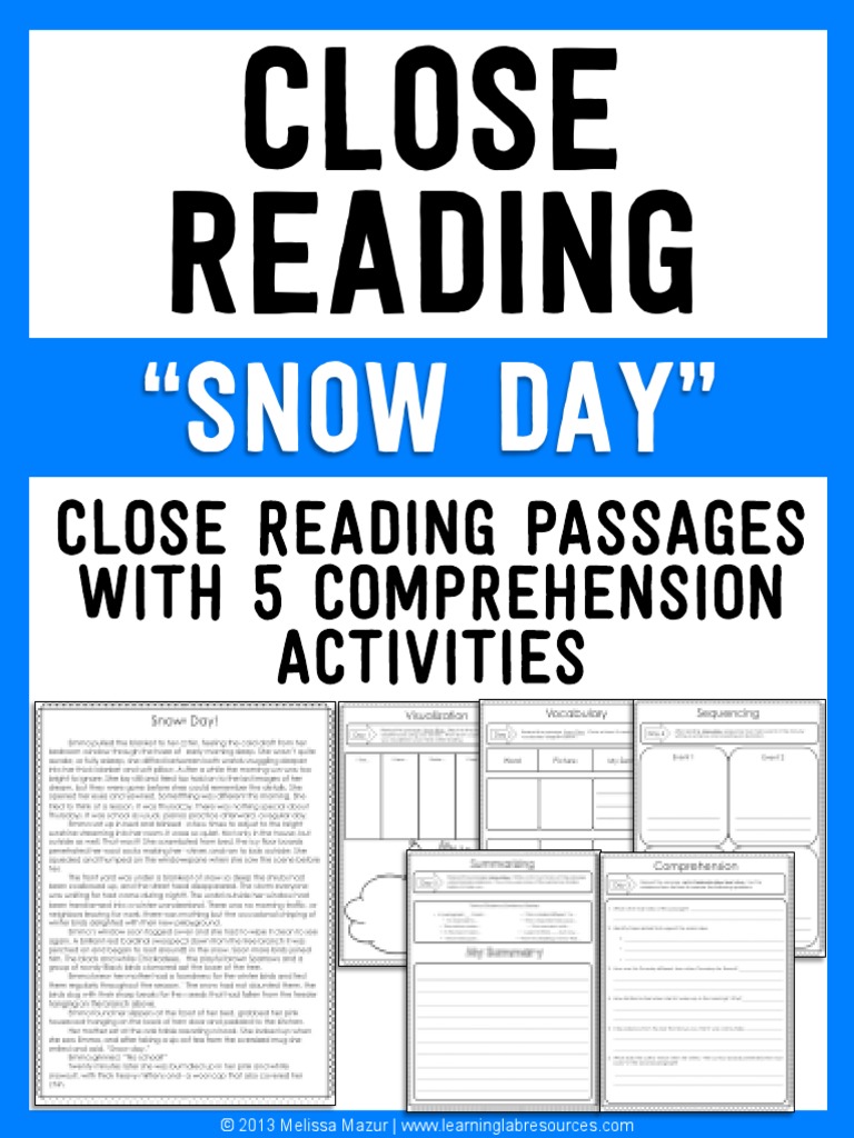 Close Reading: "Snow Day" | PDF | Reading Comprehension