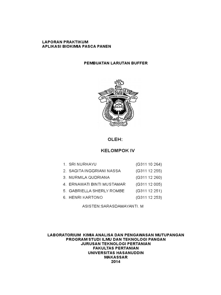 Pembuatan Larutan Buffer dalam Praktikum | PDF | Seni & Disiplin Bahasa ...