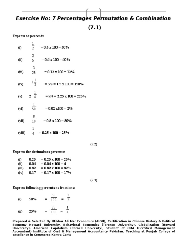 Business Math Exercises and Solutions | PDF | Present Value | Interest