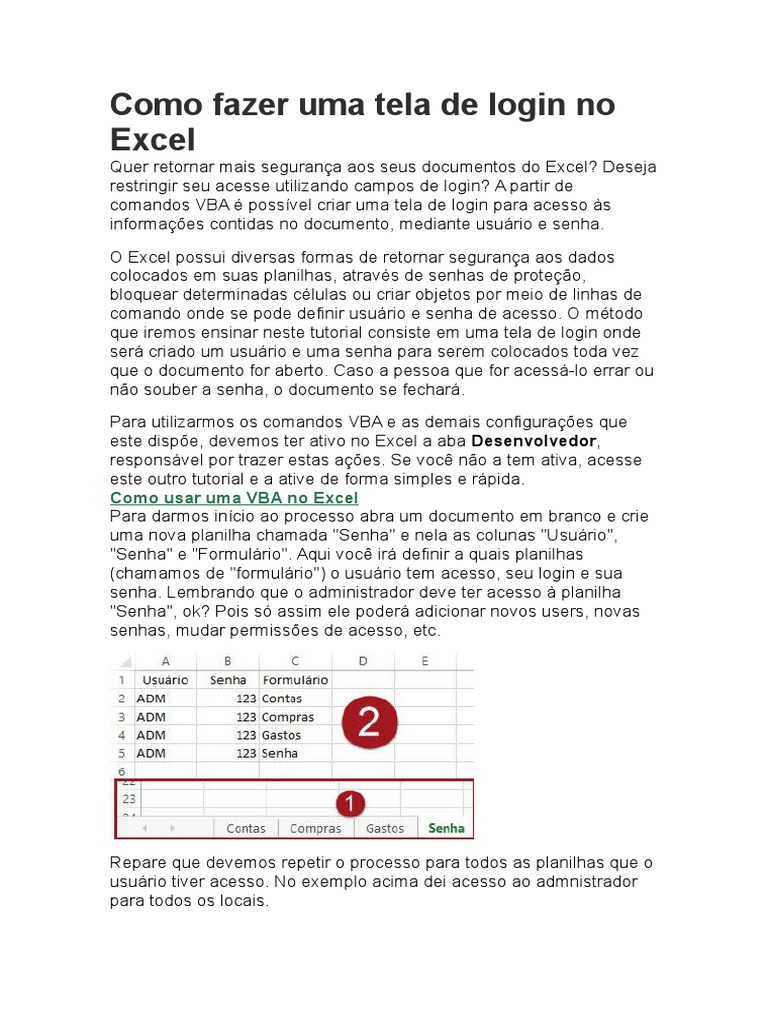 Como Fazer Uma Tela de Login No Excel🆘 Explore o potencial e a ... Como Fazer Uma Tela de Login No Excel🆘 Explore o potencial e a ...