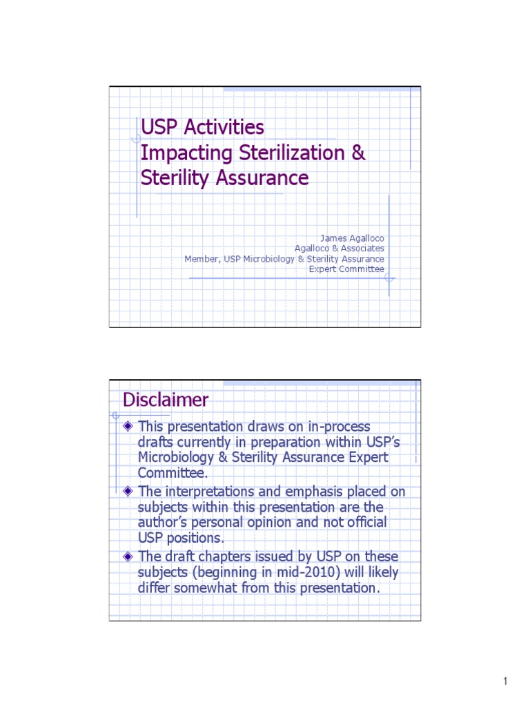 Usp Activities Impacting Sterilization Sterility Assurance | PDF ...