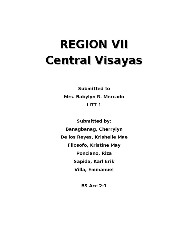 21241411 Region VII Central Visayan Literature(2) | Languages