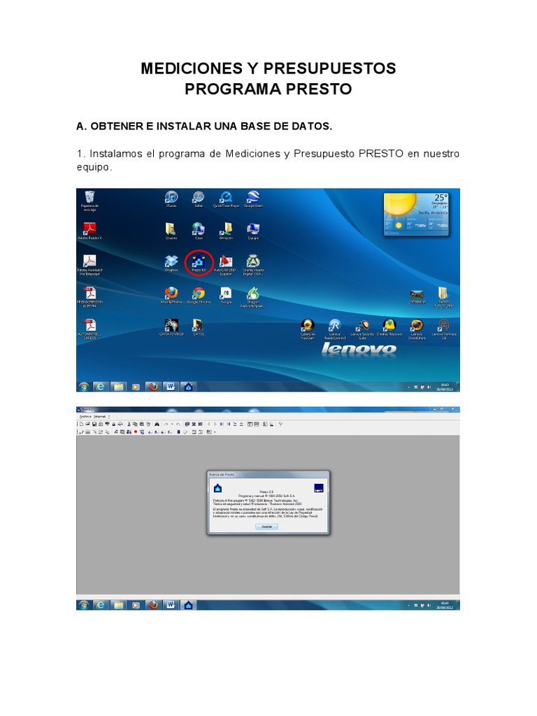 Tutorial PRESTO(II) | Presupuesto | explorador de Internet