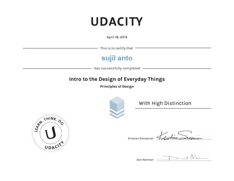 Design Thinking Certification Award | PDF | Home & Garden | Art