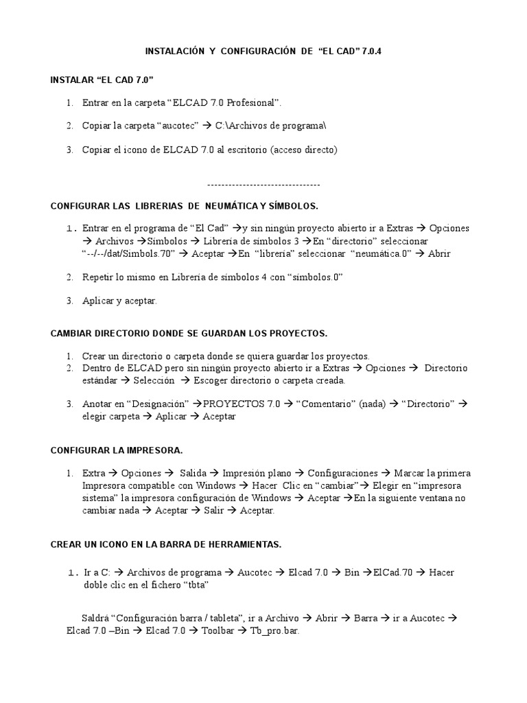Instalación y Configuración ELCAD 7.0 | PDF