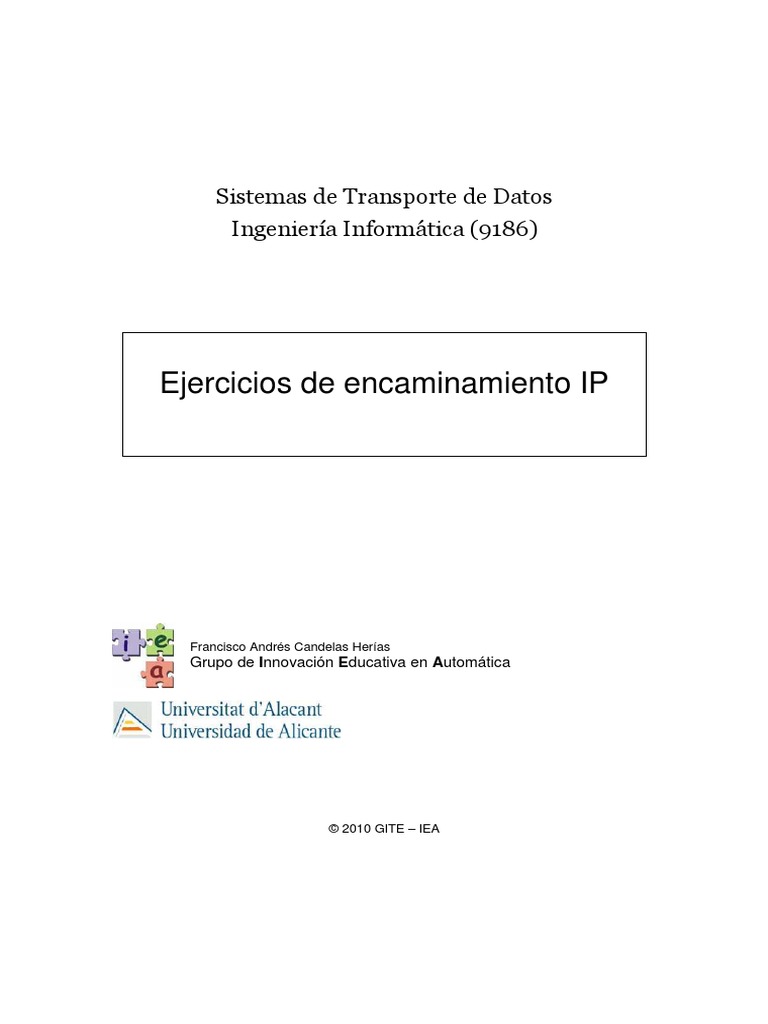 Ejercicios de Encaminamiento IP - Encaminamiento | Descargar gratis PDF | Enrutador (Computación ...