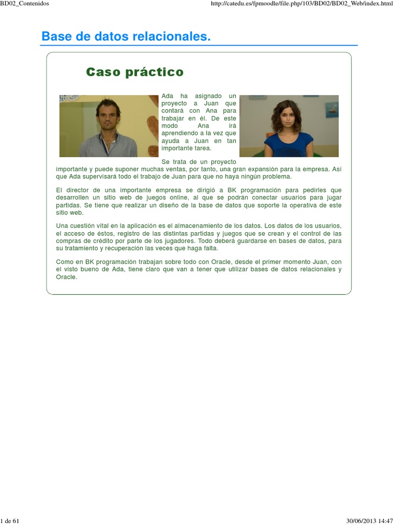 BD02 Contenidos | PDF | Tabla (base de datos) | SQL