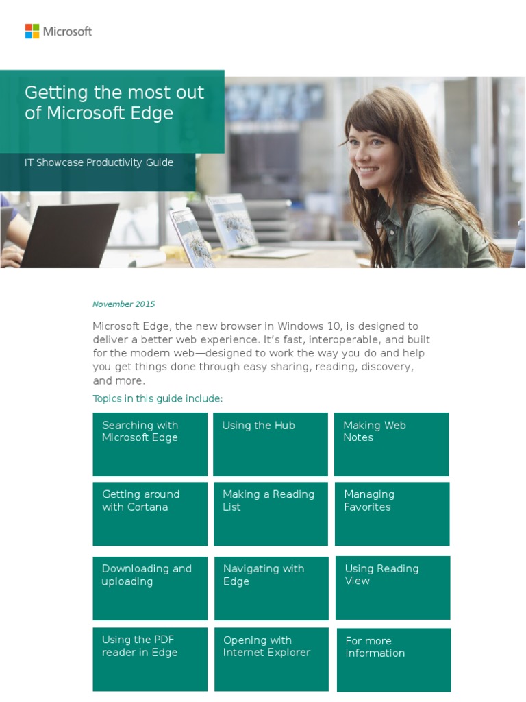 Getting The Most Out of Microsoft Edge: IT Showcase Productivity Guide ...