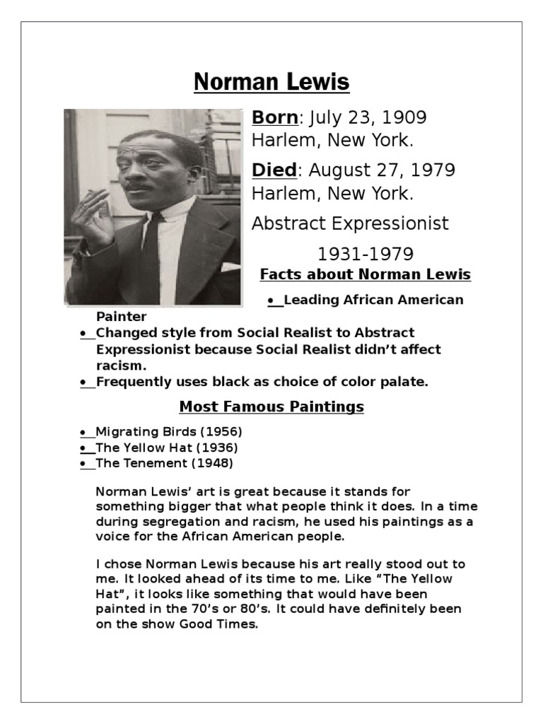 Norman Lewis: Voice of Abstract Expressionism | PDF