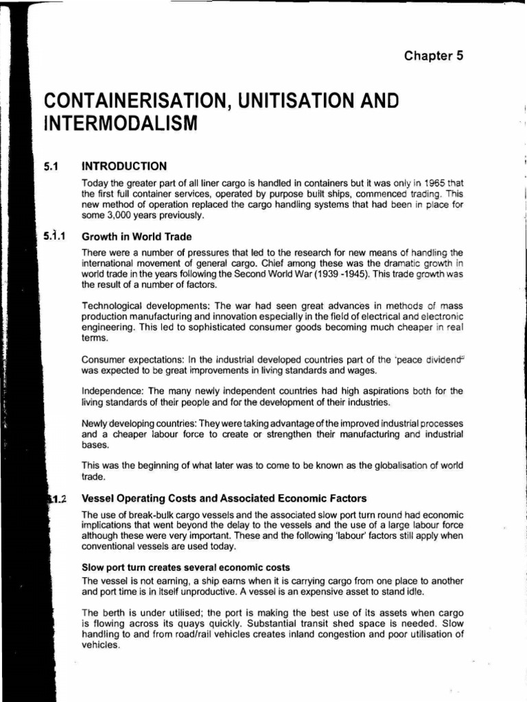 Containerisation, Unitisation and Intermodalism | PDF ...