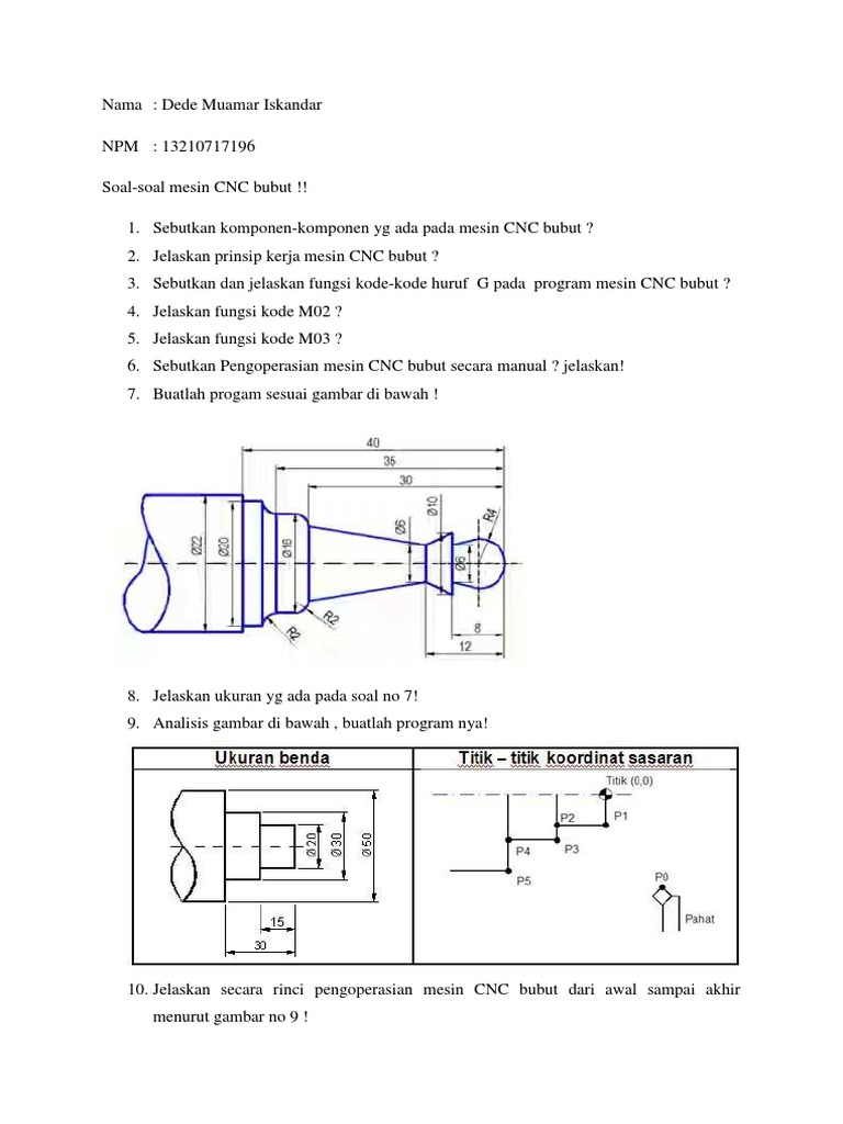 Soal Mesin Bubut CNC | PDF