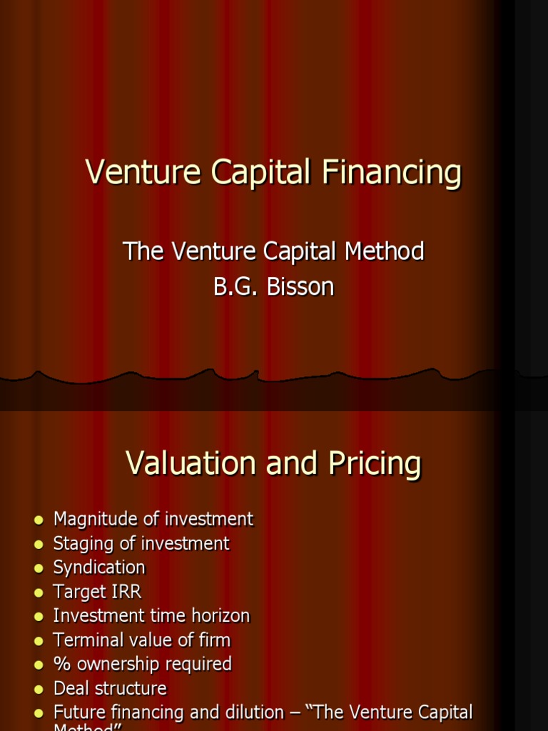 Venture Capital Method | PDF | Venture Capital | Corporate Finance