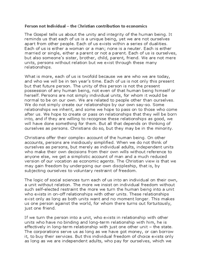 Person Versus Individual and State | Download Free PDF | Economies