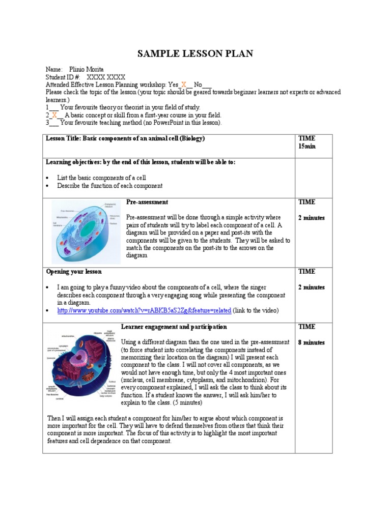 Sample microteaching lesson plan - Science | Lesson Plan ...