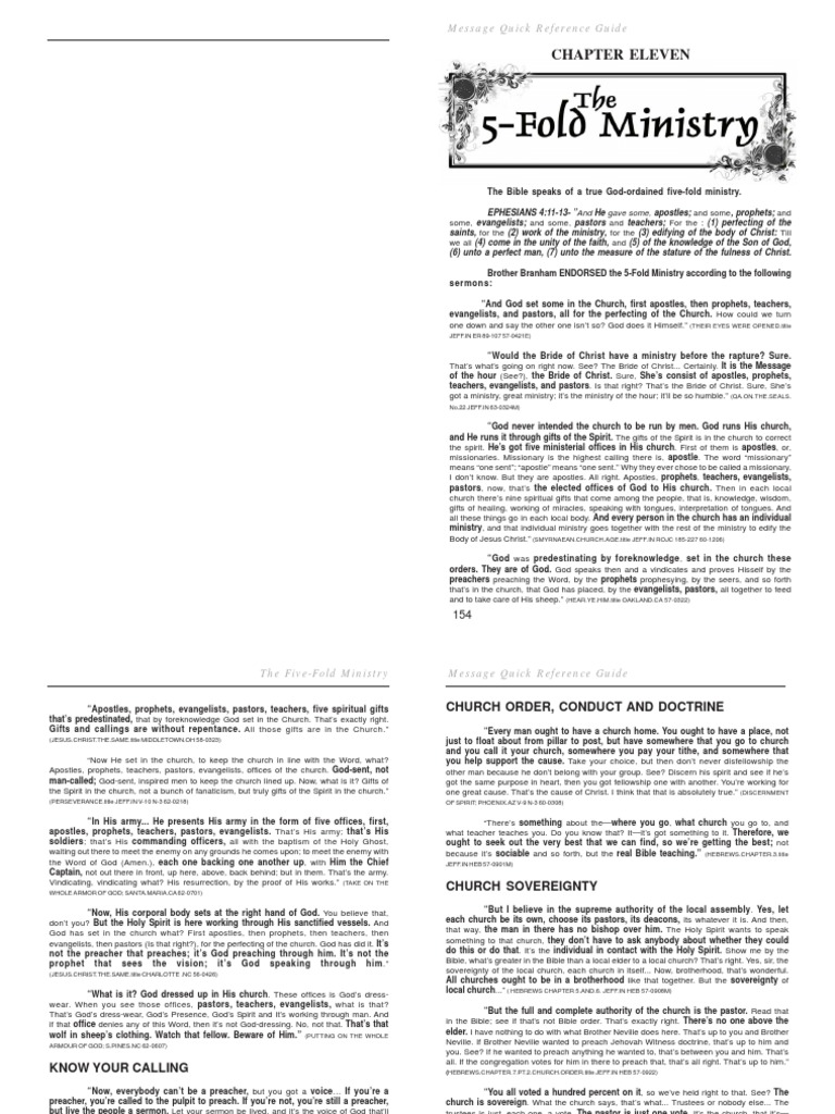 Understanding the Five-Fold Ministry | PDF | Spiritual Gift | Prophet