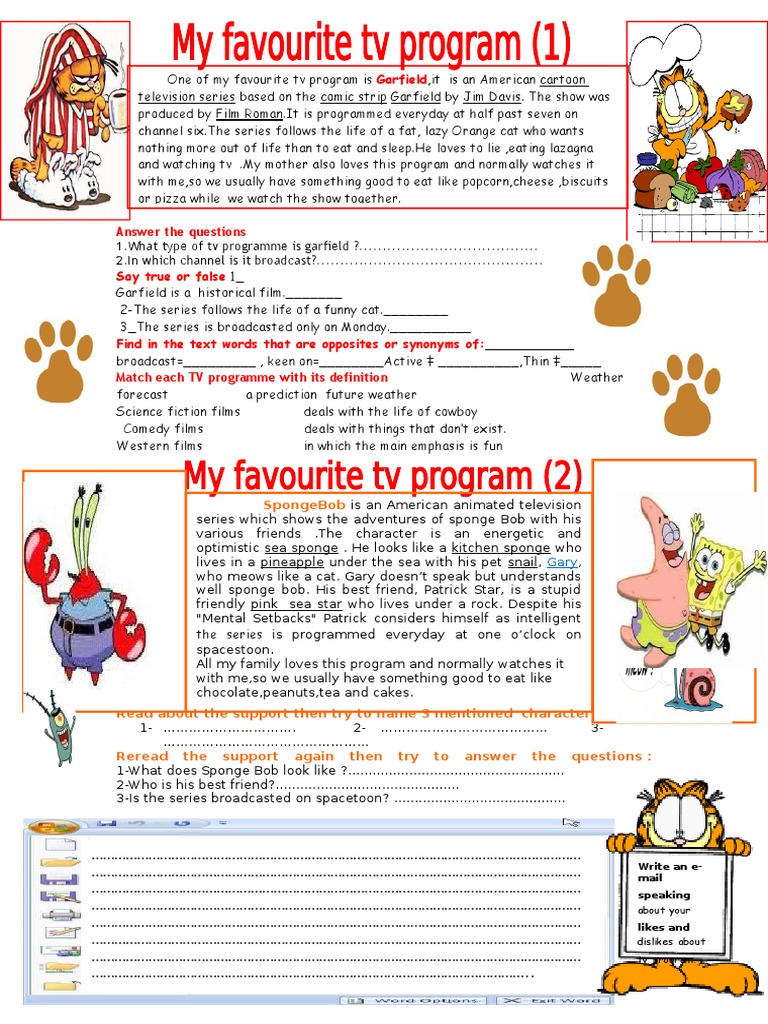 My Favourite TV Program | PDF