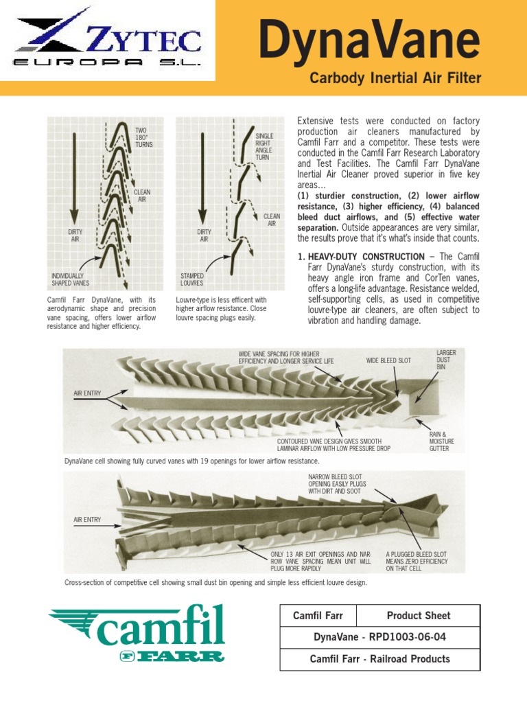 Higher efficiency DynaVane inertial air filter outperforms competitor ...