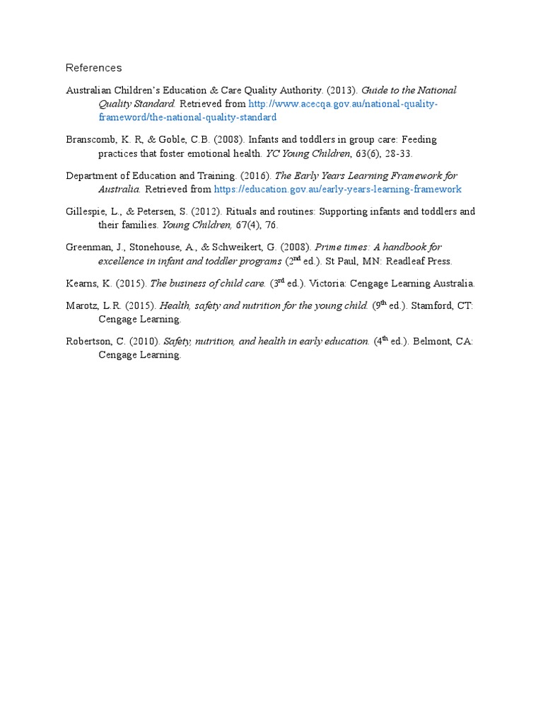 Essential References for Early Childhood Care | PDF