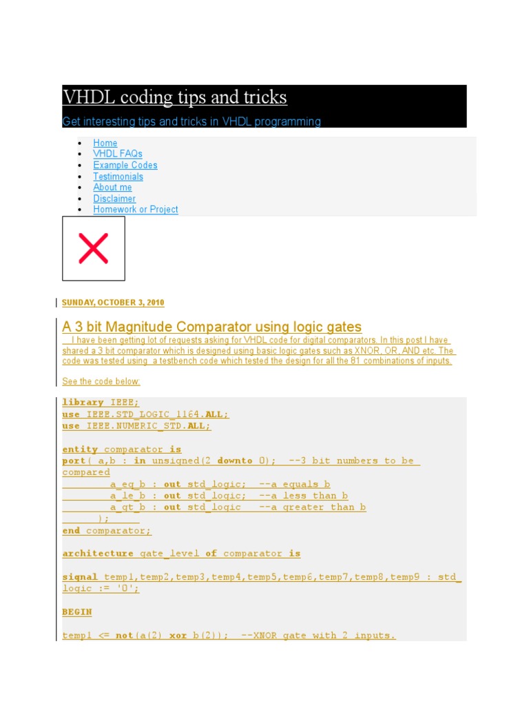 VHDL Coding Tips and Tricks | PDF | Vhdl | Field Programmable Gate Array VHDL Coding Tips and Tricks | PDF | Vhdl | Field Programmable Gate Array