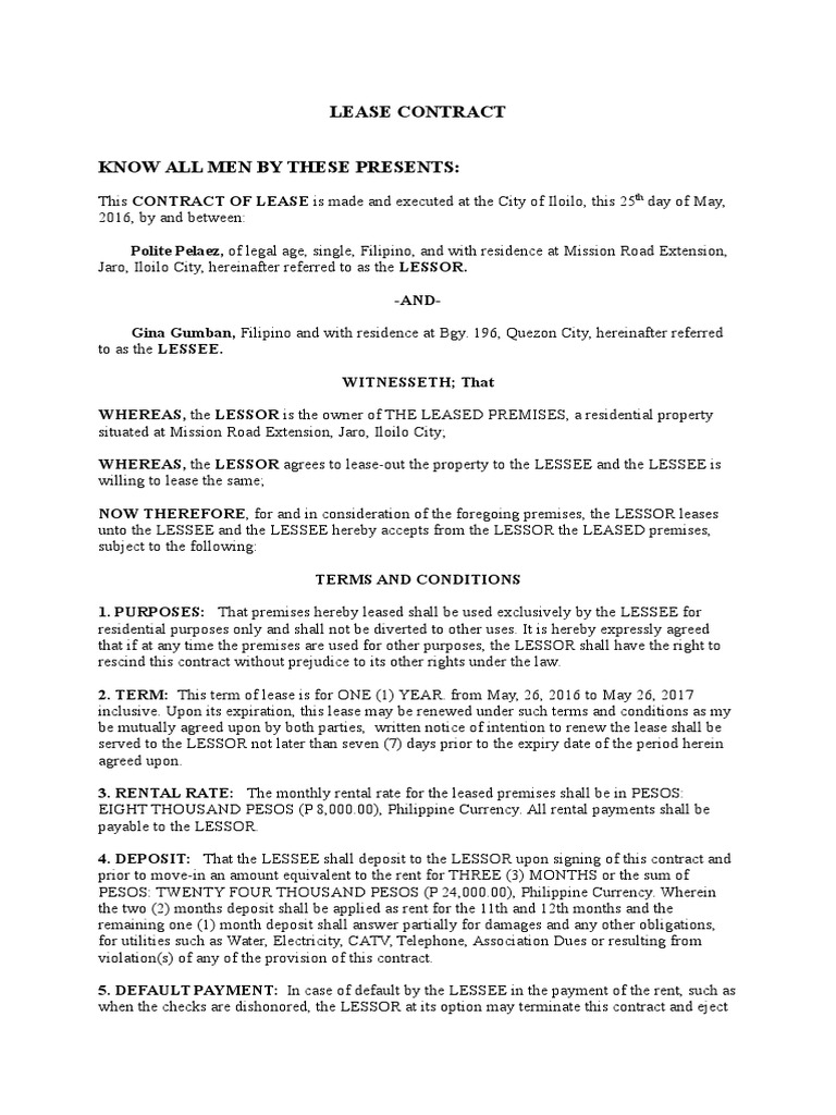 Lease Agreement for Mission Road Property | PDF | Contract Law | Lease