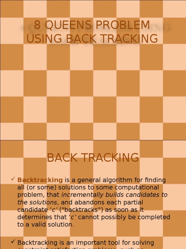 8 Queens Problem Using Backtracking | PDF | Formalism (Deductive ...
