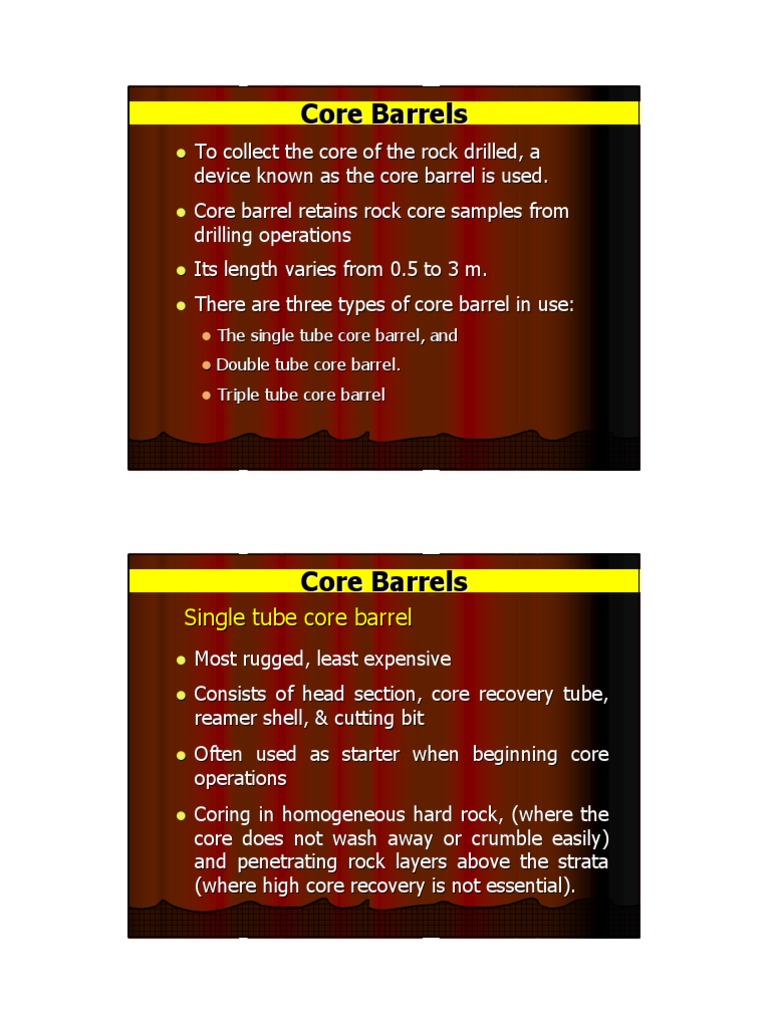 Core Barrels | PDF | Casing (Borehole) | Drilling