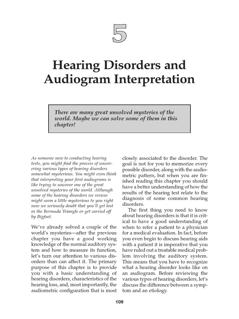 Audiogram Interpretation for Hearing Disorders | PDF