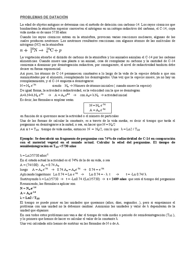 Datación Con Carbono 14 | PDF | Datación por radiocarbono | Física nuclear