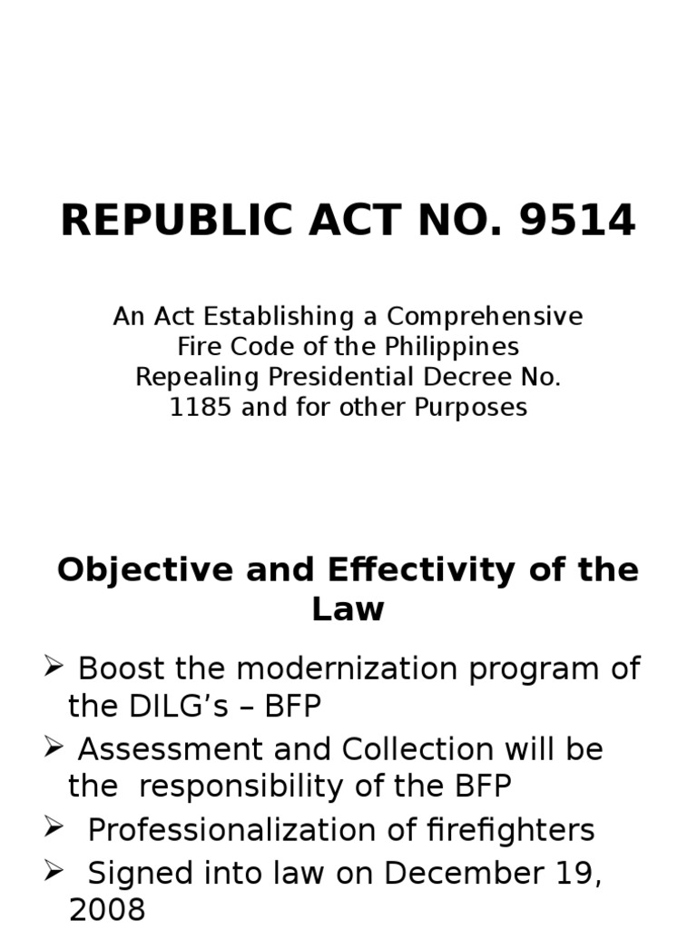 RA 9514 Fire Code of the Philippines | PDF | Fire Safety | Fine (Penalty)